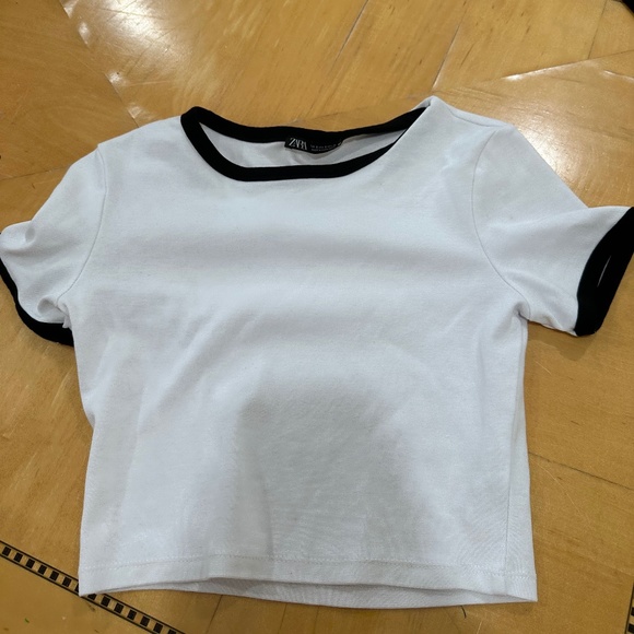 Zara | Tops | Zara White Rib Crop Top | Poshmark